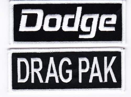 Purchase BLACK WHITE DODGE DRAG PAK SEW/IRON ON PATCH EMBROIDERED HEMI ...