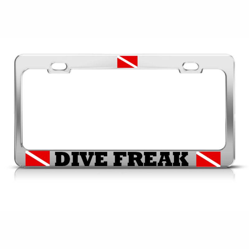 Buy DIVE FREAK LICENSE PLATE FRAME HEAVY METAL LOVE SCUBA DIVING TAG ...