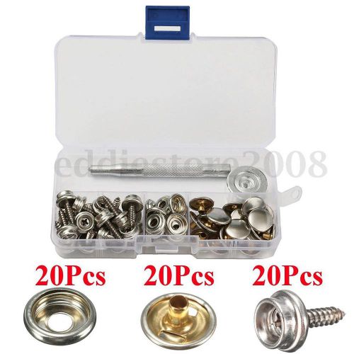Buy 60x 5/8'' Boat Cover Canopy Fittings Snap fastener canvas Sockets ...