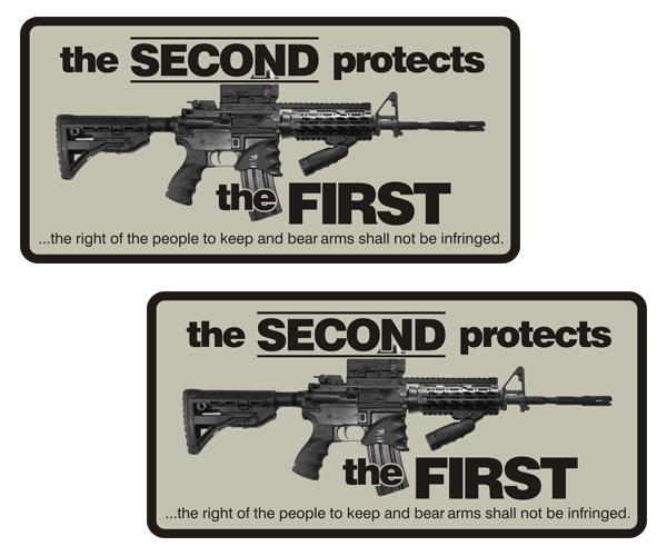 Find Second Protects First AR Rifle Decal SET 4"x2" 2nd Amendment ...