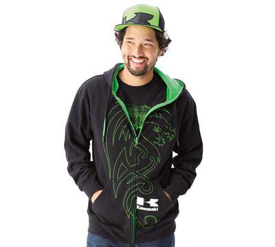 Find NEW KAWASAKI DRAGON ZIP UP HOODIE HOODED SWEATSHIRT MEN'S LARGE ...