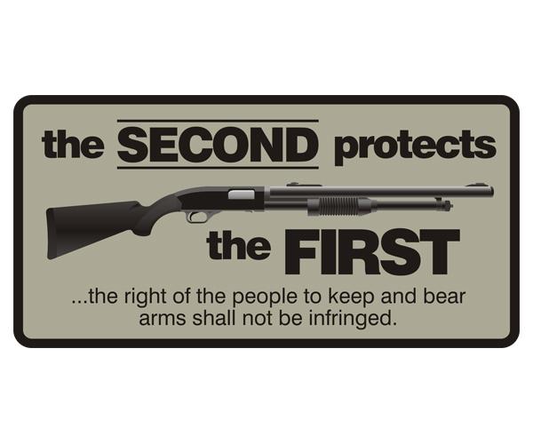 Purchase Second Protects First Decal 5"x2.5" 2nd Amendment Rights Molon ...