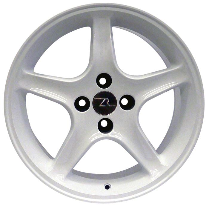 Buy White Mustang ® Cobra R Wheels 4 lug 1987-1993 17x9, 17 Inch Rims ...