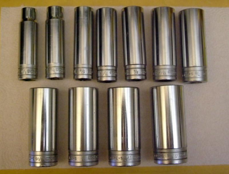 Find VINTAGE SNAP/ON 1/2 IN. DRIVE DEEPWELL 12 POINT SOCKET SET 1/2in ...