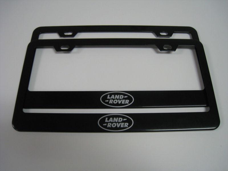 Sell (2) BLACK Coated Metal License Plate Frame - Land Rover "LOGO" in ...
