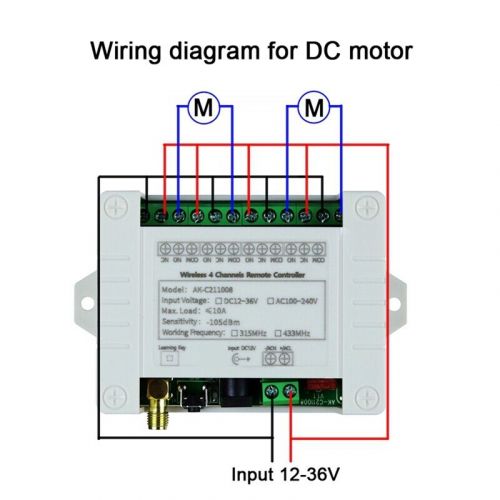 Sell DC12-36V 4CH Wireless Remote Control Switch Receiver with 2000M ...