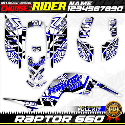 Sell yamaha raptor 660 kit graphics decals stickers atv wrap quad all ...