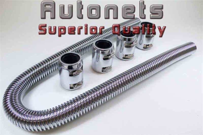 Sell 48" Chromed Stainless Steel Radiator Hose Kit Chrome End Cap ...