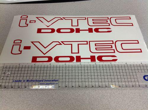 Sell (2) i-VTEC DOHC *RED* Decals Stickers Set VTEC CIVIC JDM Honda ...