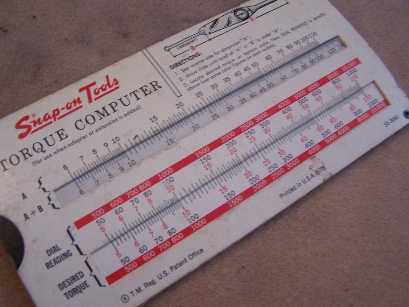 Sell VINTAGE SNAP-ON SNAP ON TOOLS TORQUE COMPUTER. USED, BUT IN NICE ...