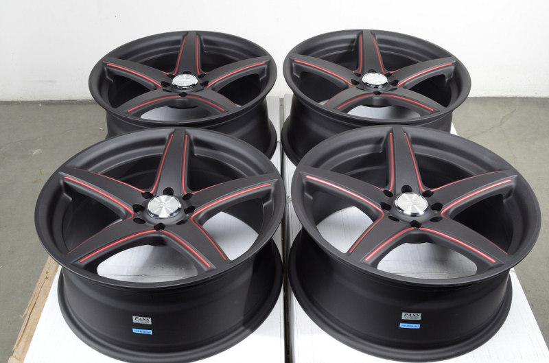 Sell 17 4x114.3 4x100 Wheels Matte Black Jetta Golf Passat Integra ...