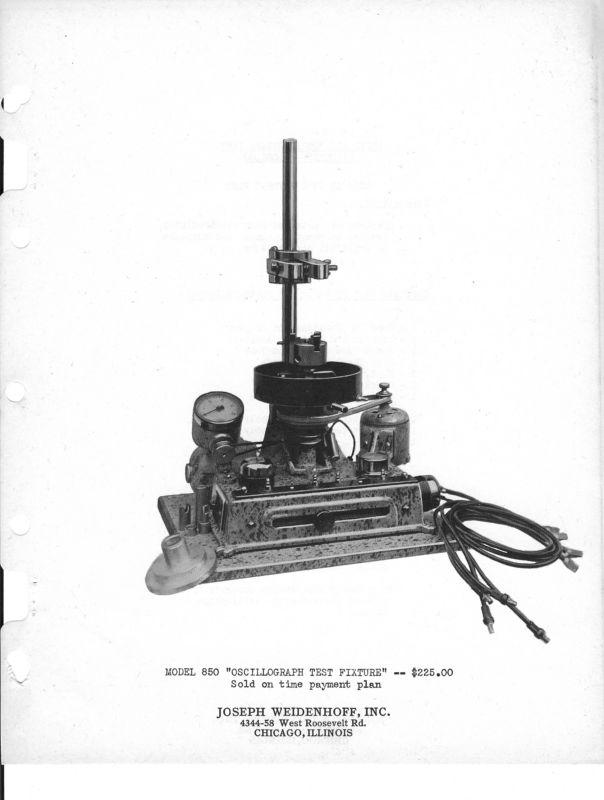 Purchase ORIGINAL 1930's Weidenhoff Distributor Test Equipment ...