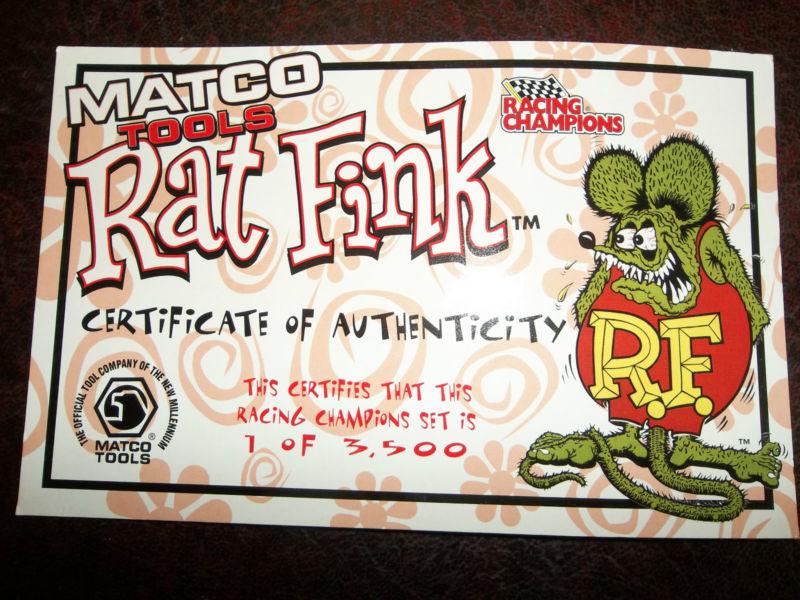 Purchase Matco Tools Rat Fink Die Cast Mod Rod, 1 of 3,500, Racing ...