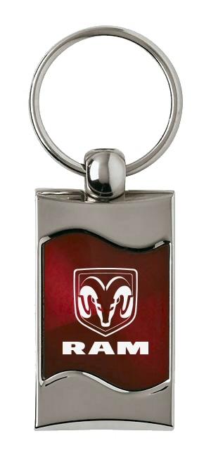 Purchase Dodge Ram Burgundy Rectangular Wave Key Chain Ring Tag Key Fob ...