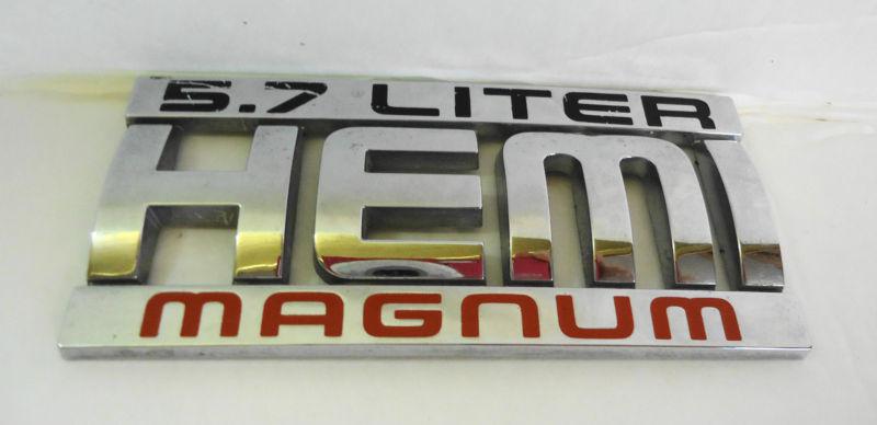 Buy USED Genuine OEM Mopar "5.7 LITER HEMI MAGNUM" script emblem ...