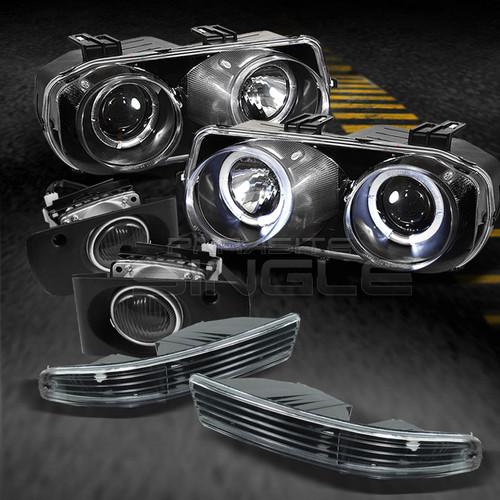 Buy 94-97 INTEGRA BLACK HALO PROJECTOR HEADLIGHTS+BLACK BUMPER+SMOKED ...