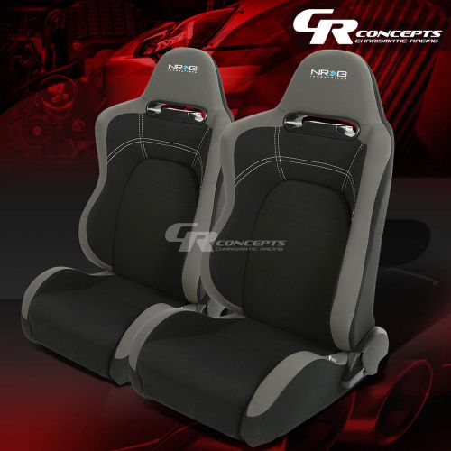 Buy NRG 2 X RECLINABLE TYPE-R FIBER WOVEN RACING SEAT/SEATS+SLIDERS ...