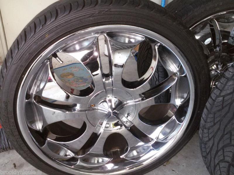Buy KROM 22" CHROMED WHEELS RIMS WRAPPED ON HIGH PERFORMANCE FALKEN ...