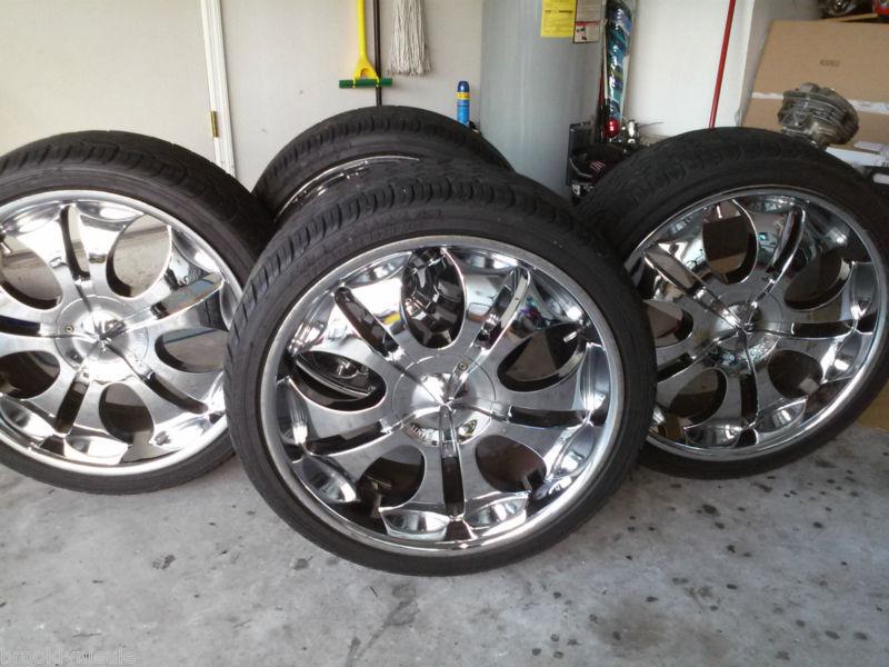 Buy KROM 22" CHROMED WHEELS RIMS WRAPPED ON HIGH PERFORMANCE FALKEN ...